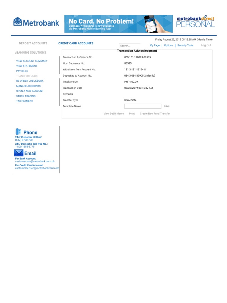 Welcome To Metrobankdirect PDF | PDF