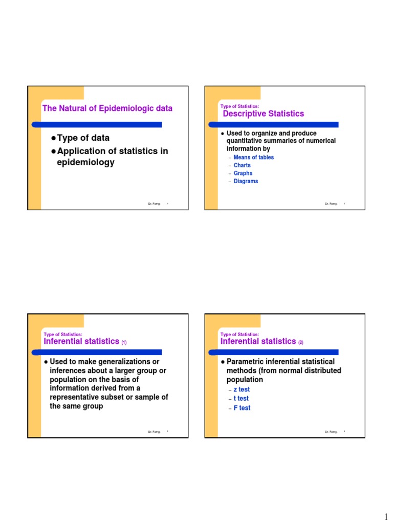 Type of Data Application of Statistics in Epidemiology | PDF | Standard Deviation | Variance