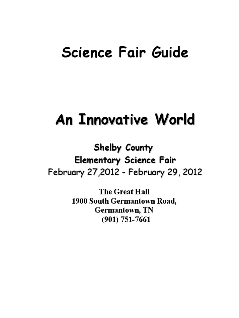 Science Fair Guide: An Innovative World | PDF | Experiment | Scientific ...