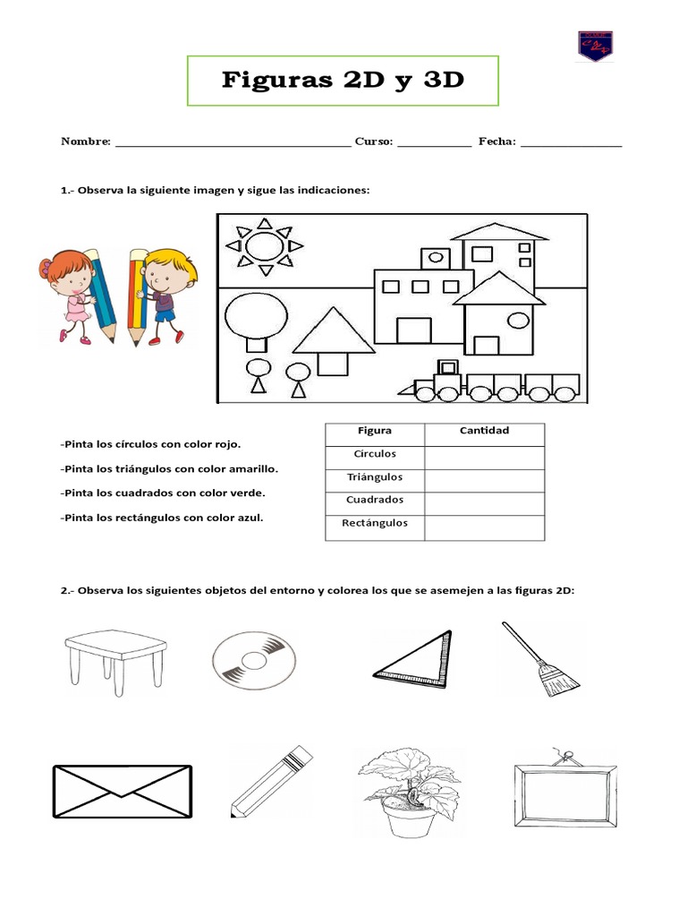 Guia Figuras 2D y 3D 2° Basico | PDF