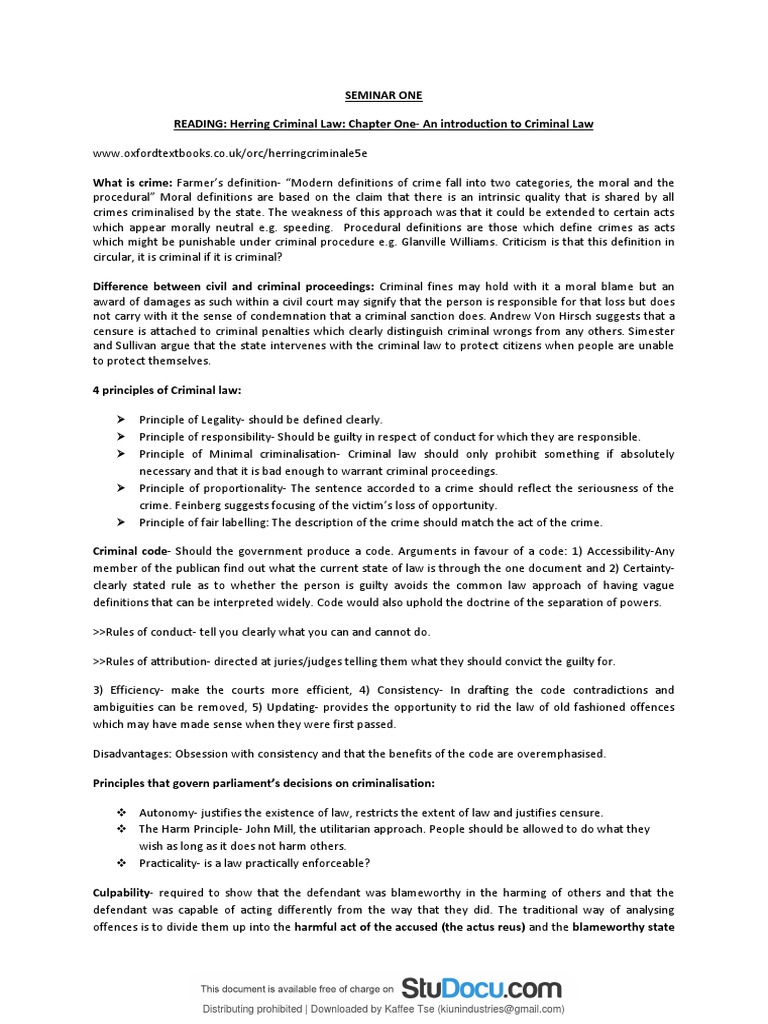 An Introduction to the Fundamental Principles and Elements of Criminal ...