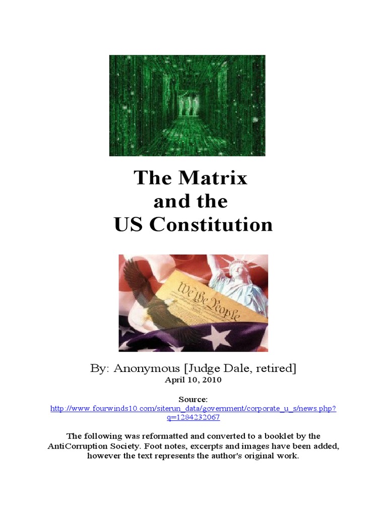 The Matrix and The US Constitution | Download Free PDF | Federal ...