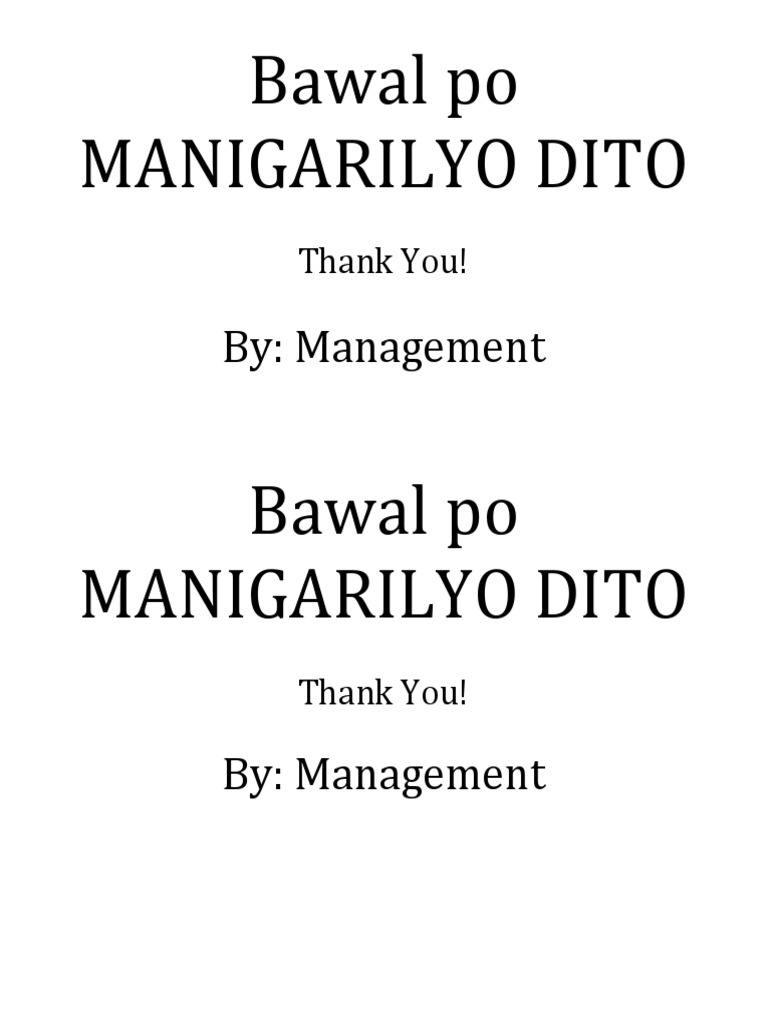 Bawal Po MANIGARILYO | PDF