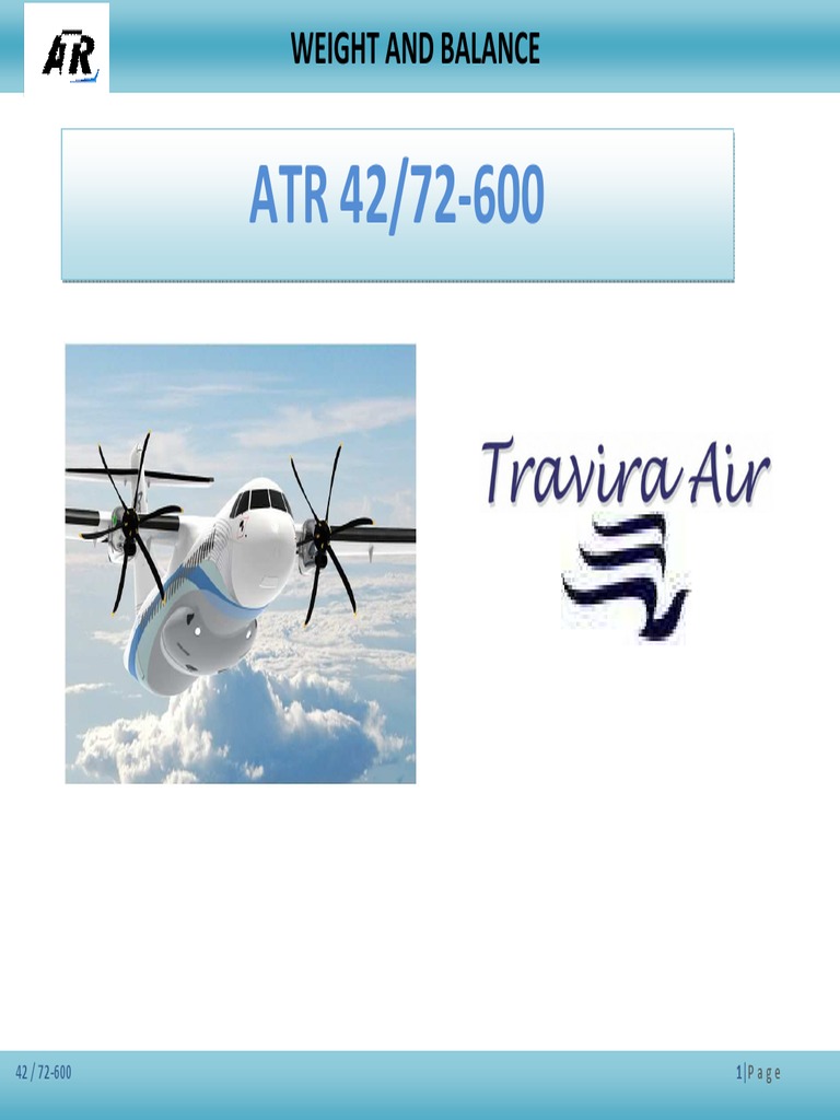 Weight N Balance Atr 42-72 | PDF | Weight | Aeronautics