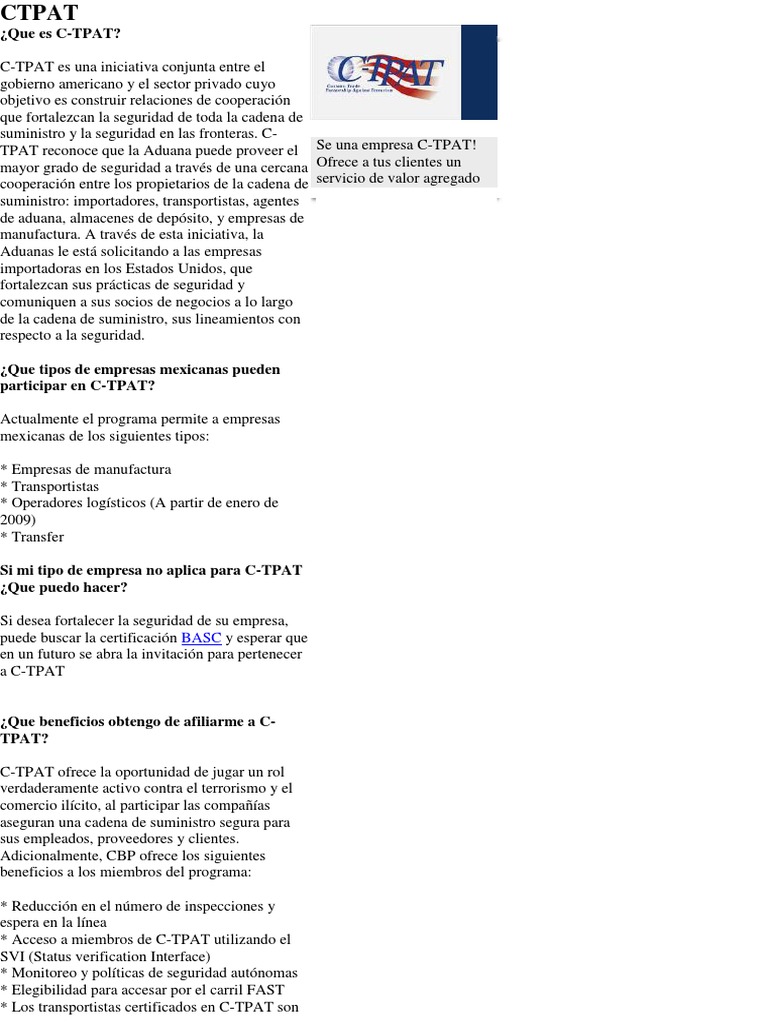 CTPAT | PDF | Gobierno
