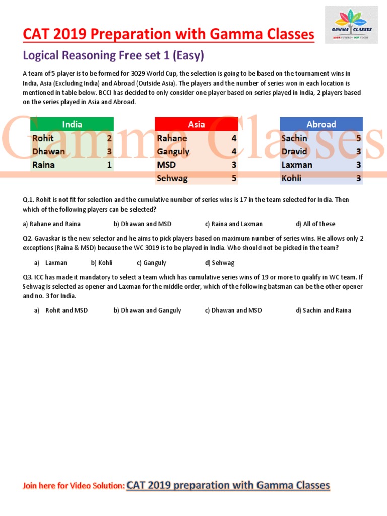Class 6 - Logical Reasoning PDF | PDF | Cricket | Nuclear Energy