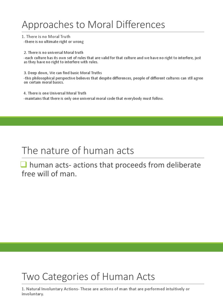 Approaches To Moral Differences | PDF | Morality | Truth