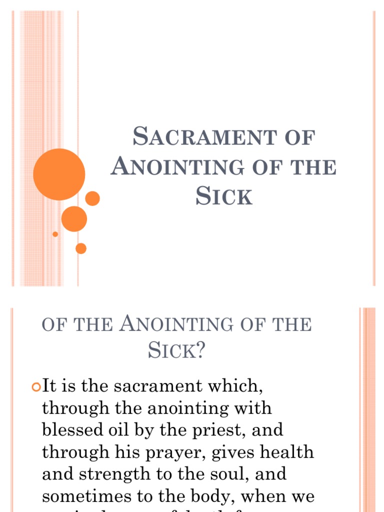 Sacrament of Anointing of The Sick | PDF | Ancient Mediterranean ...