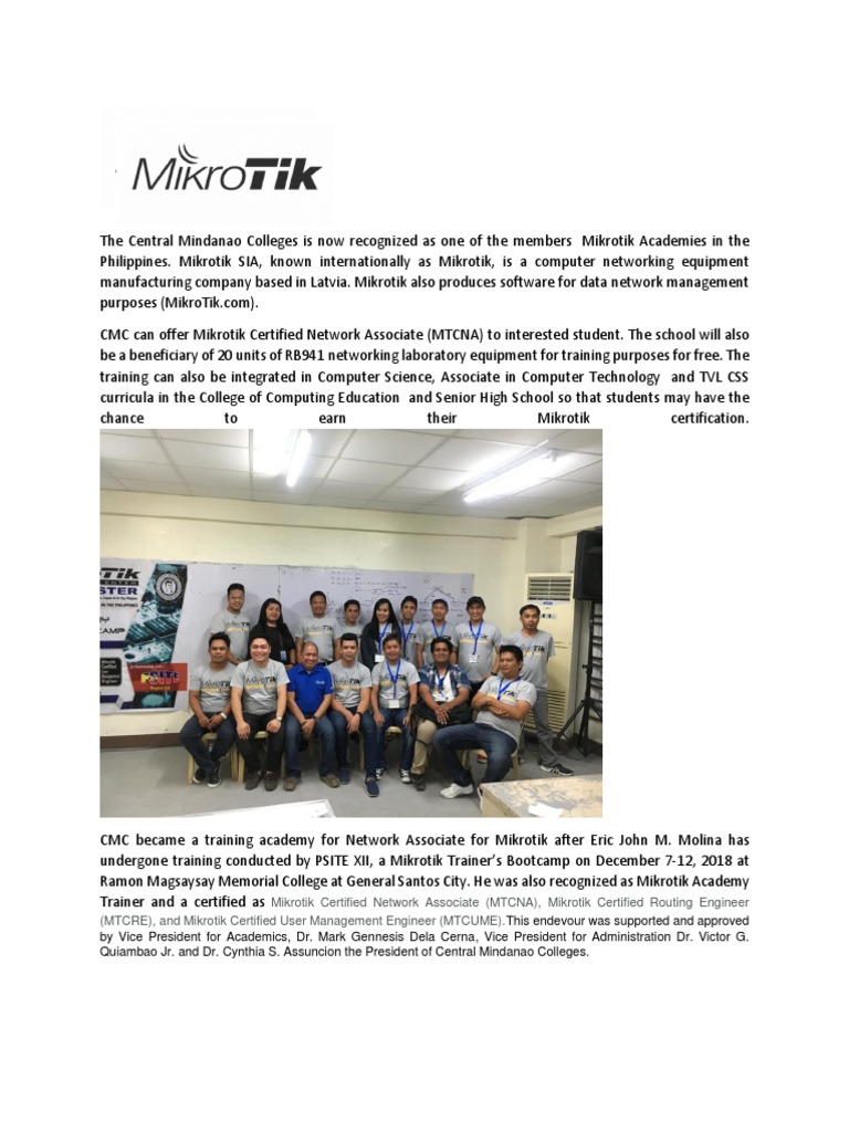 Mikrotik Certified Network Associate (MTCNA), Mikrotik Certified ...