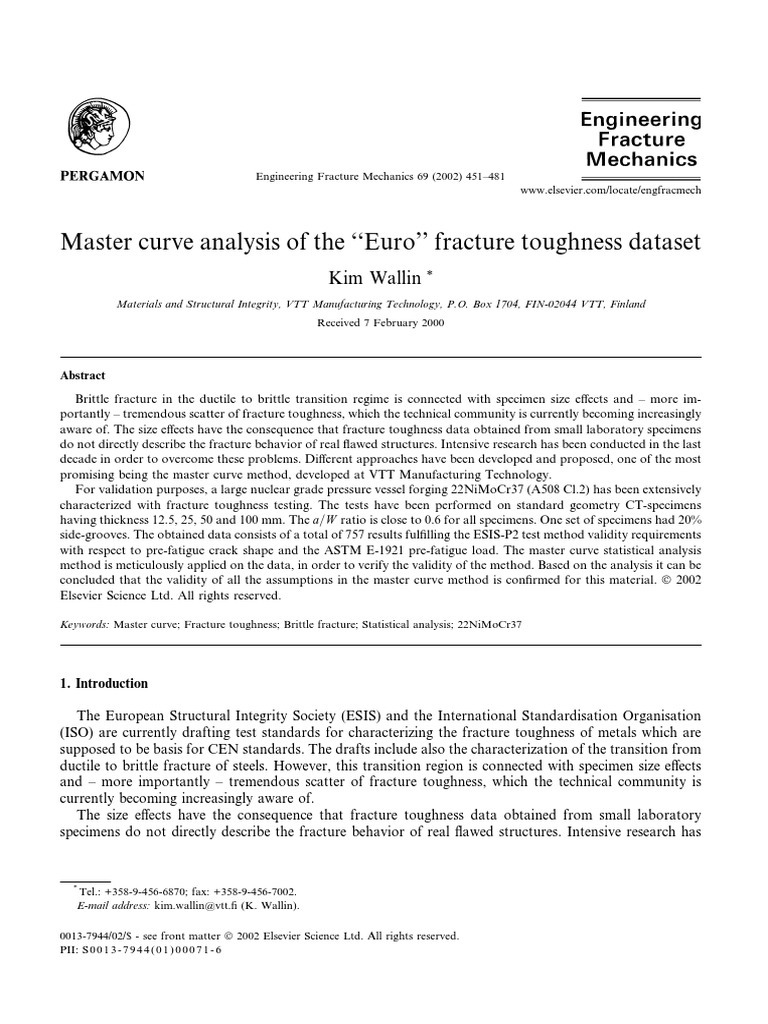 Master Curve | PDF | Fracture Mechanics | Ductility