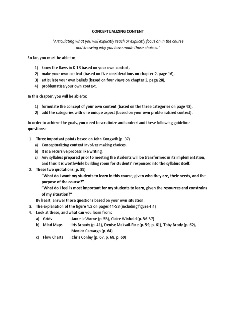 Conceptualizing Content and Developing Materials | PDF | Mind | Learning