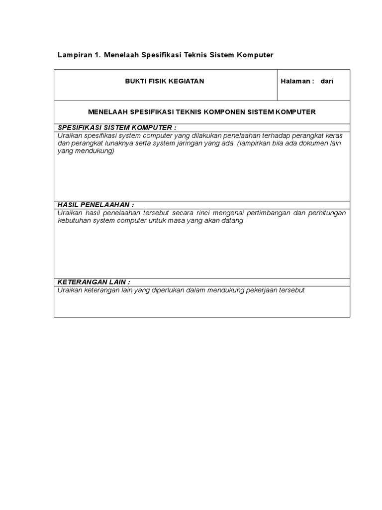 Contoh Bukti Fisik Kegiatan | PDF