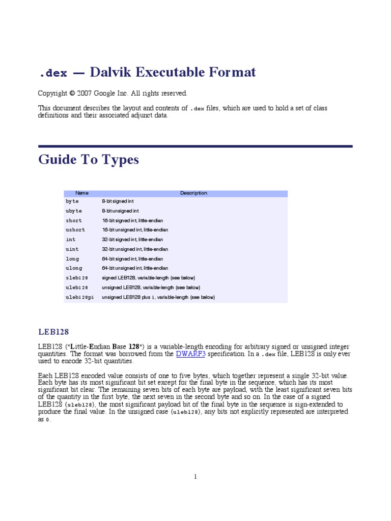 Dex Format | Download Free PDF | Class (Computer Programming) | String ...