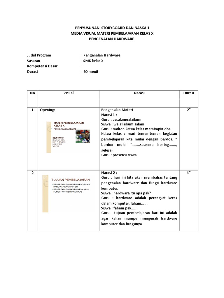 Penyusunan Storyboard Dan Naskah | PDF