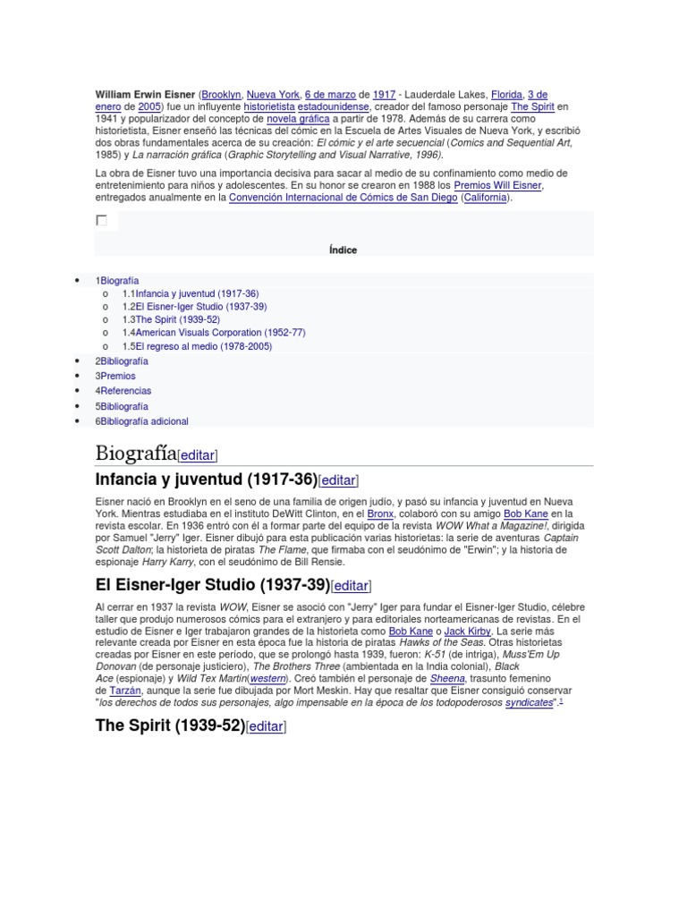 William Erwin Eisner | PDF | Cómics | Caricaturas