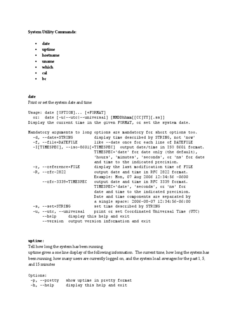 26.14 System Utility Commands | PDF | Computer Architecture | Computing
