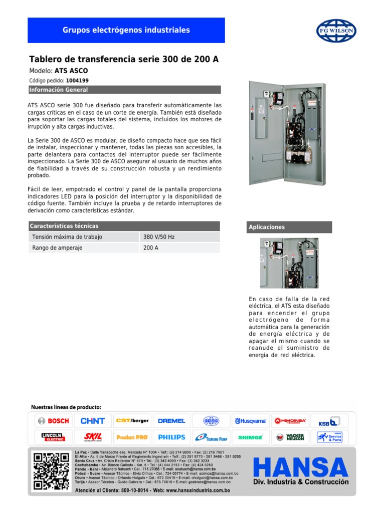 ASCO Serie 300 PDF | PDF | Electricidad | Ingenieria Eléctrica