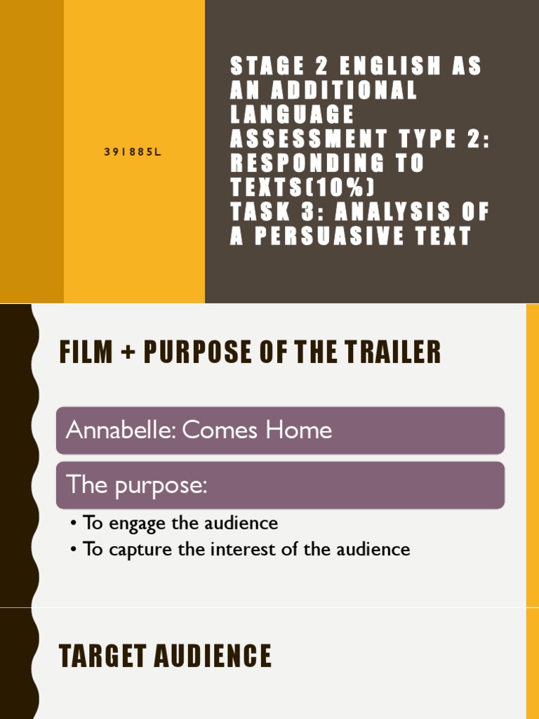 Persuasive Text Analysis On Film Trailer | PDF