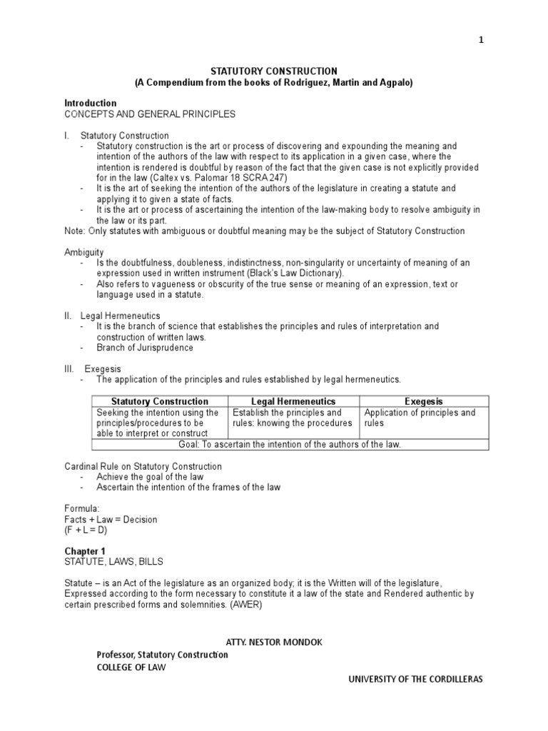 Statutory Construction | PDF | Statutory Interpretation | Ethical ...