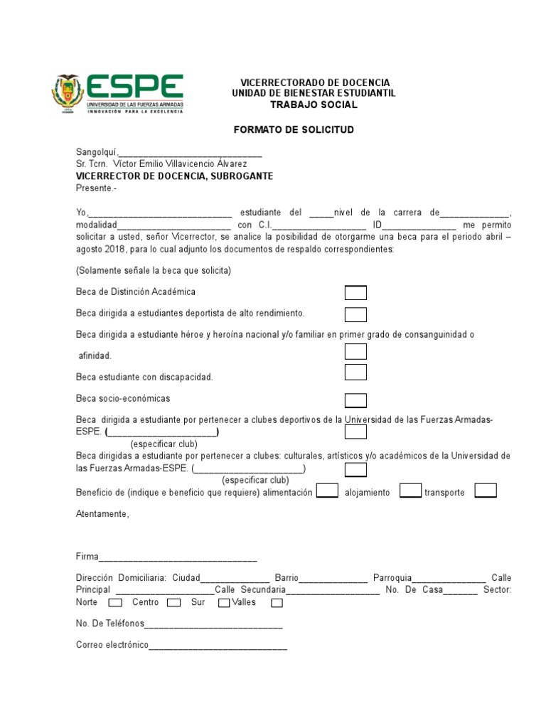 Formulario 2 Solicitud de Beca 21 | PDF