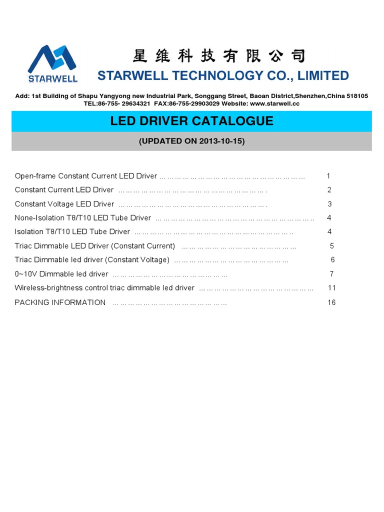 Starwell LED Price List - Updated On 2013.10.26 | PDF | Electrical ...