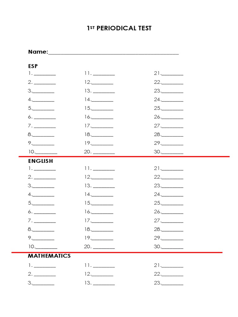 1st Periodical Test Answer Sheet | PDF | Technology & Engineering