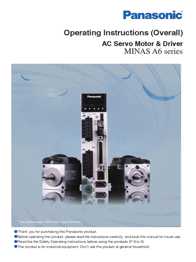 Operating Instructions (Overall) : MINAS A6 Series | PDF | Electrical ...