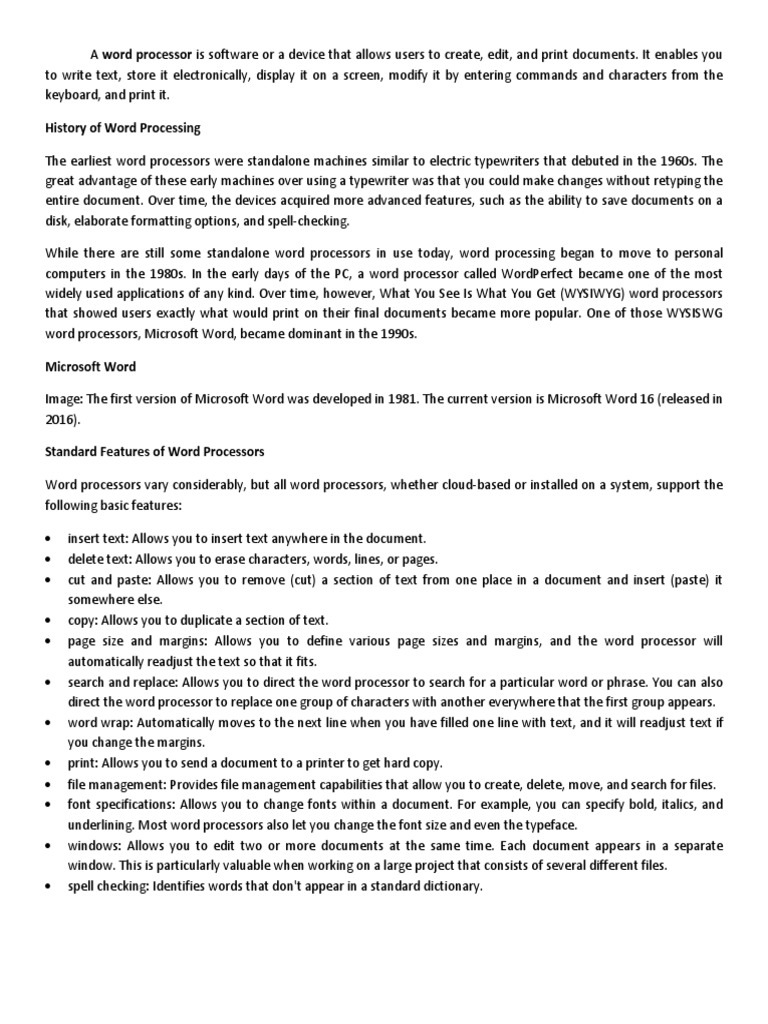 History of Word Processing | PDF | Word Processor | Microsoft Word
