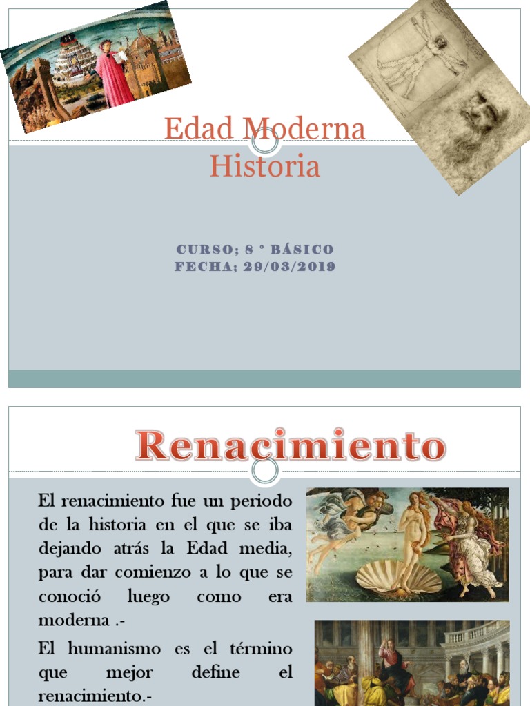 Edad Moderna | PDF | Renacimiento | Período moderno temprano