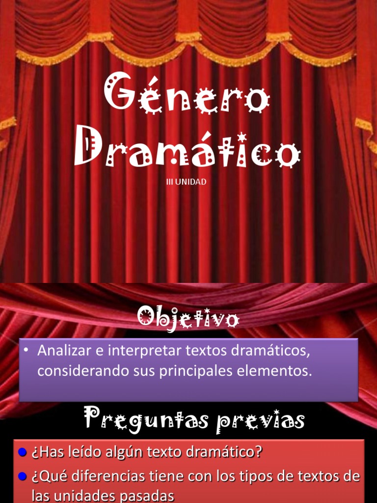 Análisis del Género Dramático | PDF | Teatro | Entretenimiento (general)