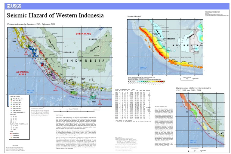 Seismic Hazard Map of Western Indonesia Showing Earthquake Locations ...