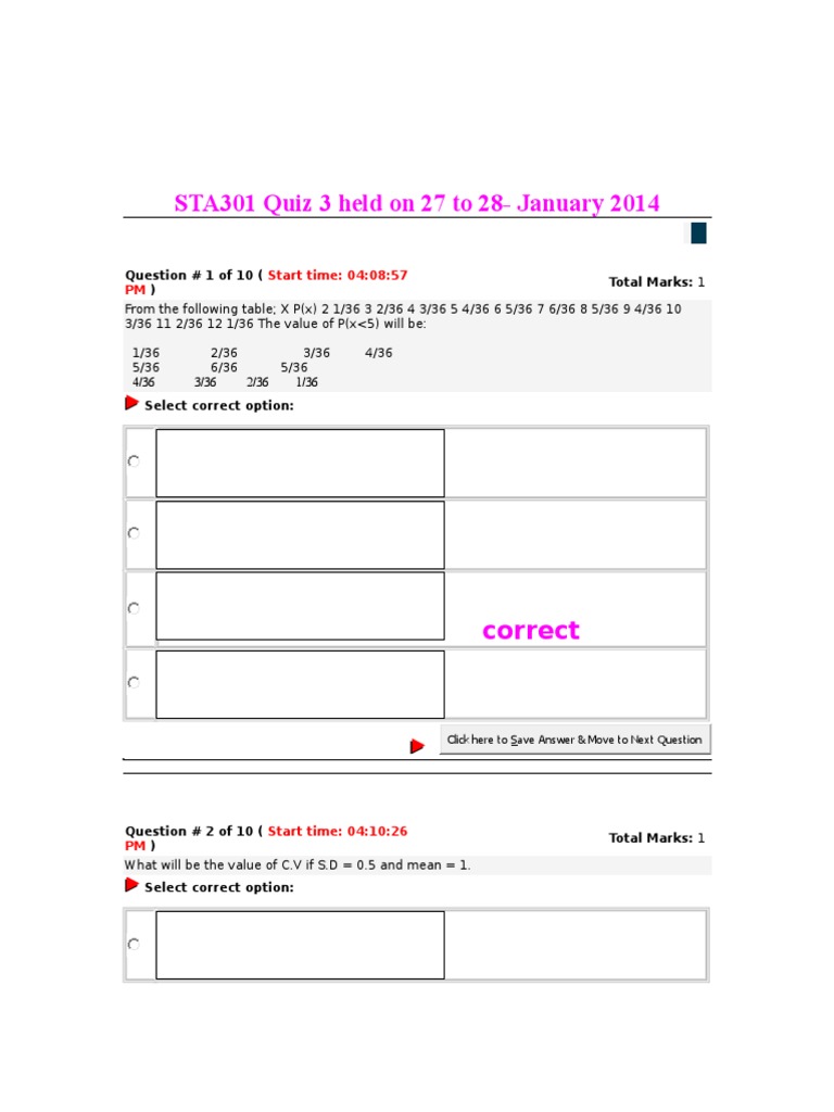 Sta 301 | PDF | Probability Distribution | Probability Theory