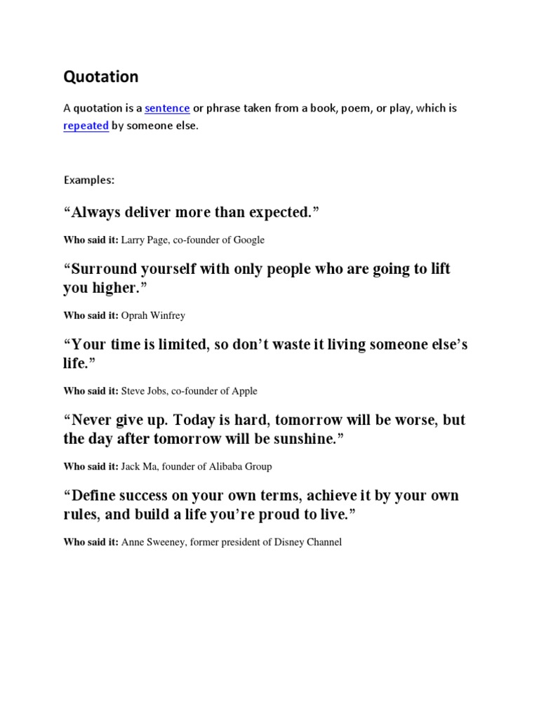 Quotation Definition and Example | PDF