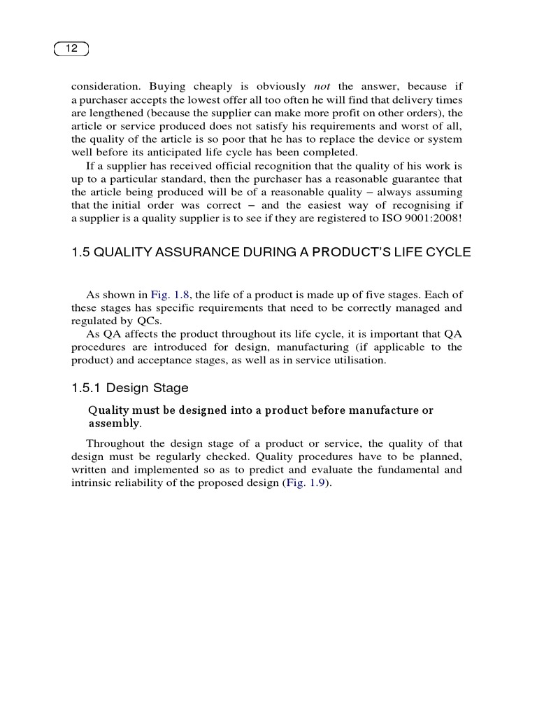 1.5 Quality Assurance During A Product'S Life Cycle | PDF | Reliability ...