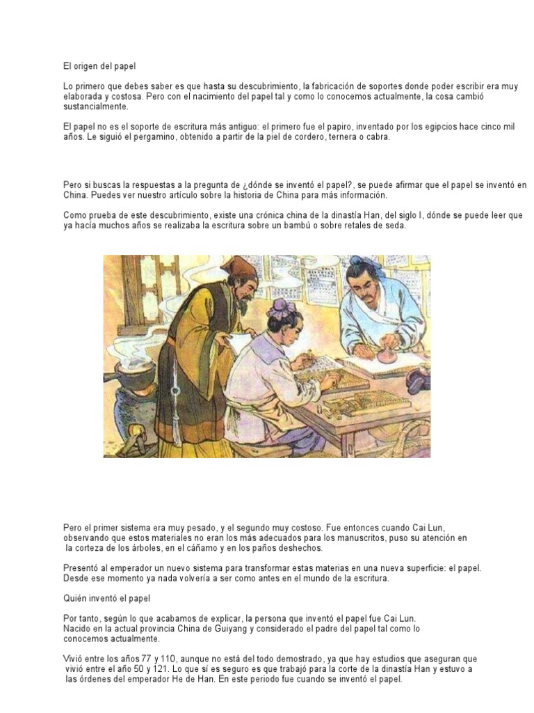 El origen y la historia del papel: desde su invención en China hasta su ...