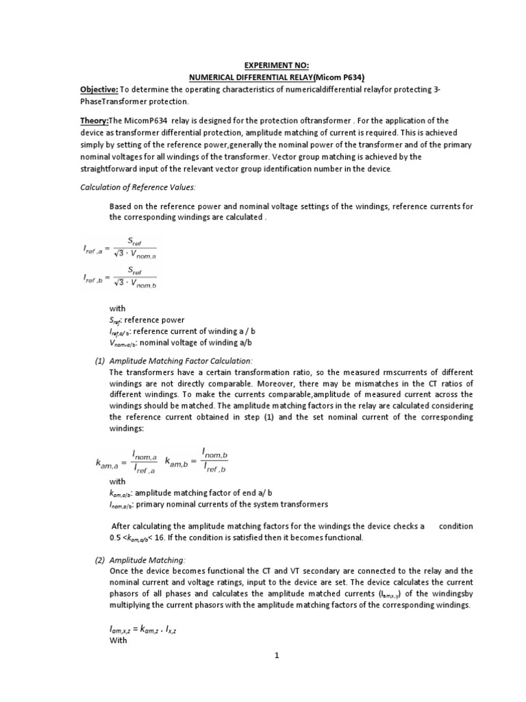 Calculation of Reference Values:: Ref Ref, A/ B Nom A/b | PDF ...