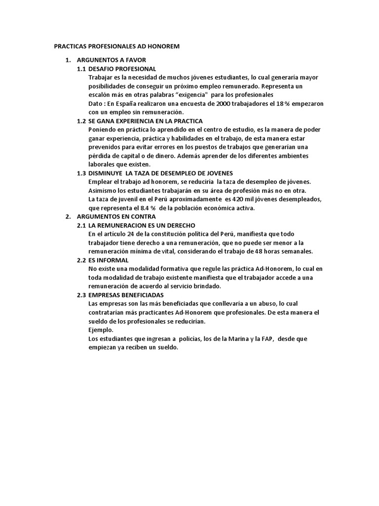 Trabajos Ad Honorem | PDF