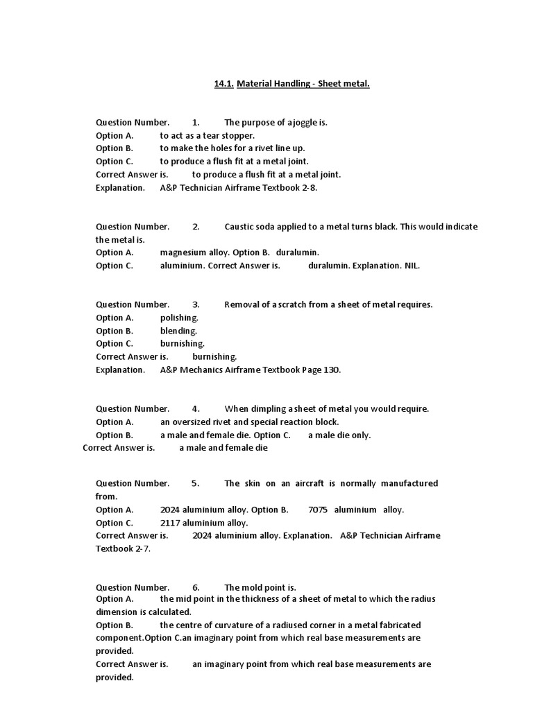 Easa Module 7 Question Bank PDF | PDF | Corrosion | Coaxial Cable