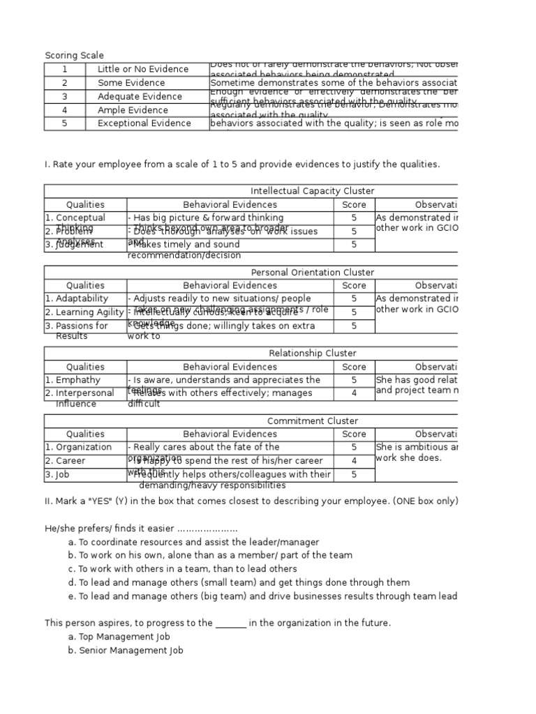 Employee Potential Questionnaire | PDF | Leadership | Neuroscience
