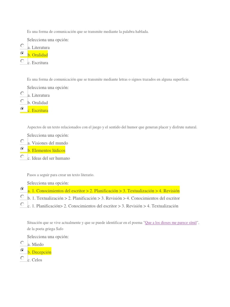 Respuestas Modulo 4 Prepa en Linea | Descargar gratis PDF | Don Quijote | Comunicación