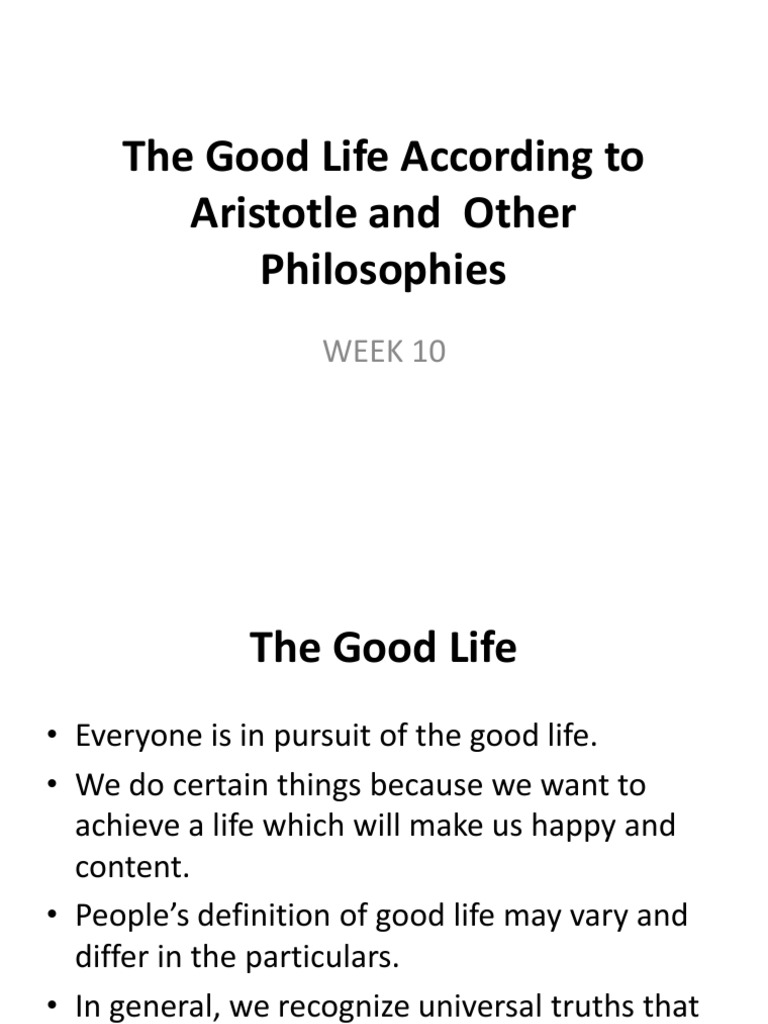 The Good Life According To Aristotle and Other Philosophies | PDF ...