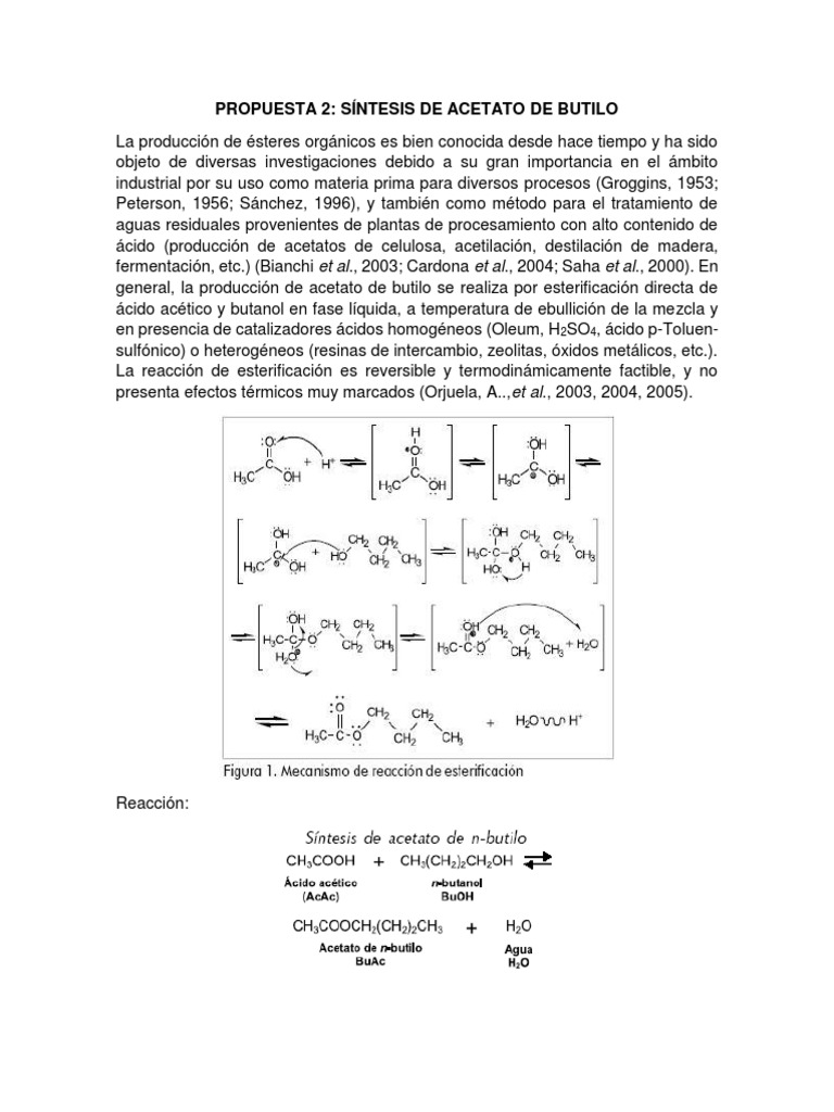 Síntesis y Usos del Acetato de Butilo | PDF | Química | Ciencias fisicas
