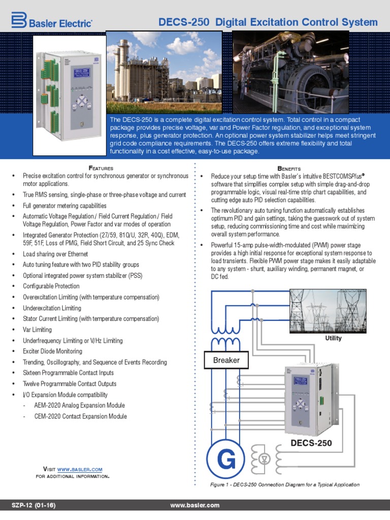 DECS-250 Digital Excitation Control System: Eatures Enefits | Download ...