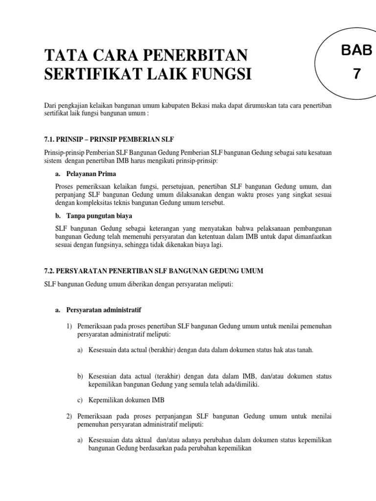 Tata Cara Penerbitan Sertifikat Laik Fungsi | PDF