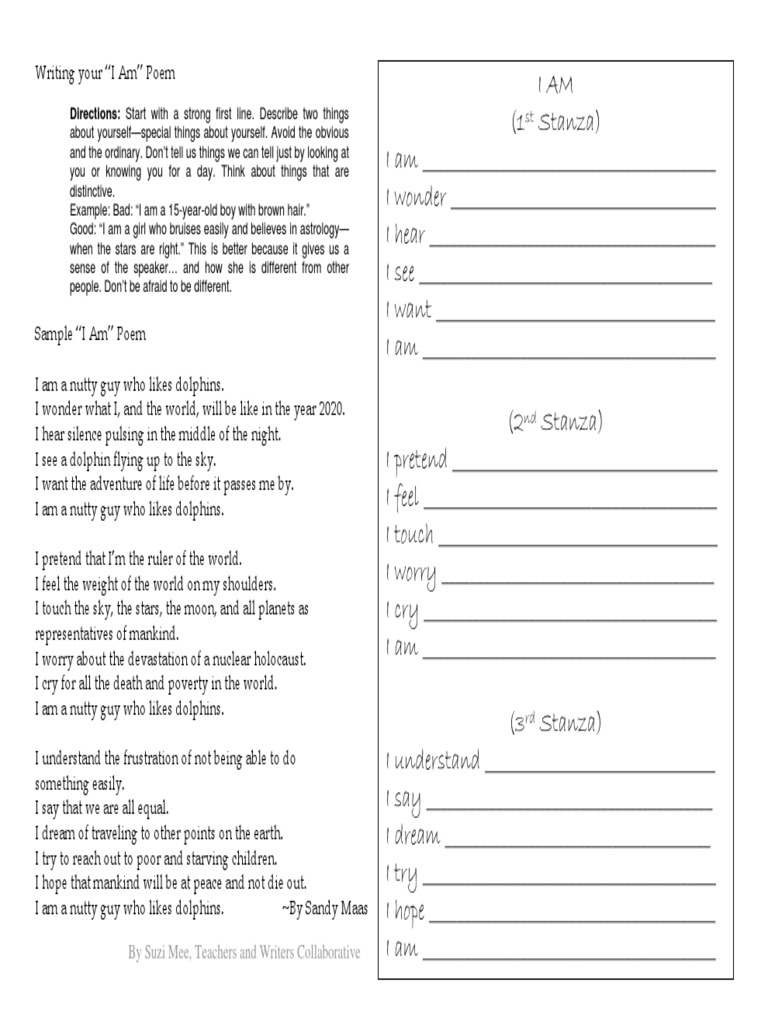 Writing Your I Am Poems | PDF