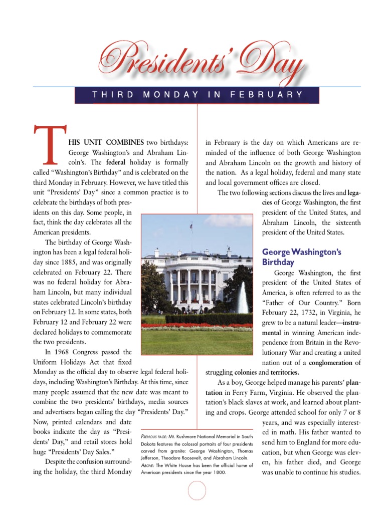 HIS Unit COMBINES Two Birthdays:: George Washington's Birthday | PDF ...