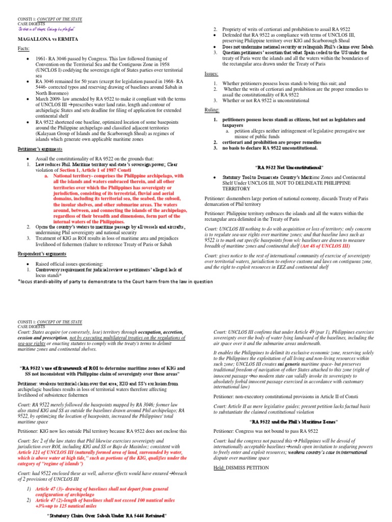 The Constitutionality of the Baseline Law: Magallona v. Ermita Upholds ...