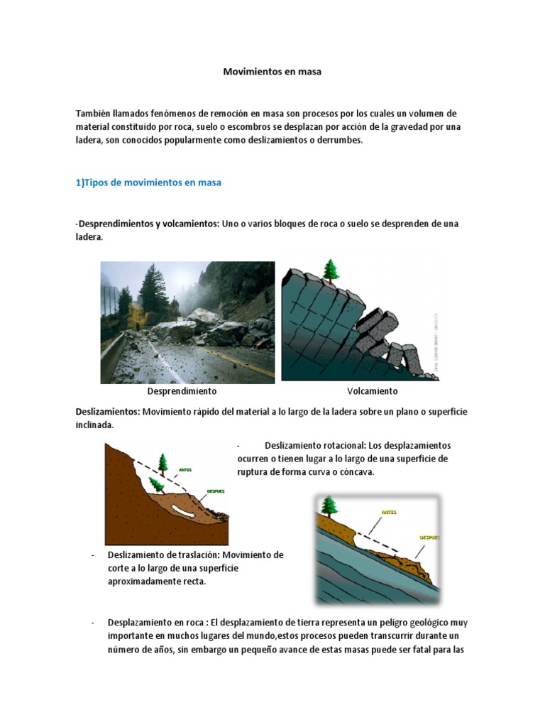 Movimientos en Masa | PDF | Falla (geología) | Suelo