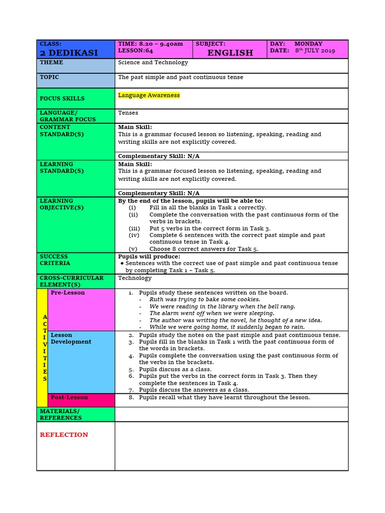 2 Dedikasi English: Reflection | PDF | Question | Subject (Grammar)