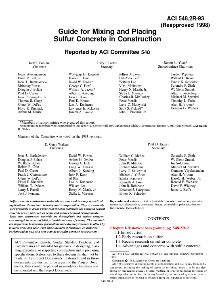 5482r - 93-Guide For Mixing and Placing Sulfur Concrete in Construction ...
